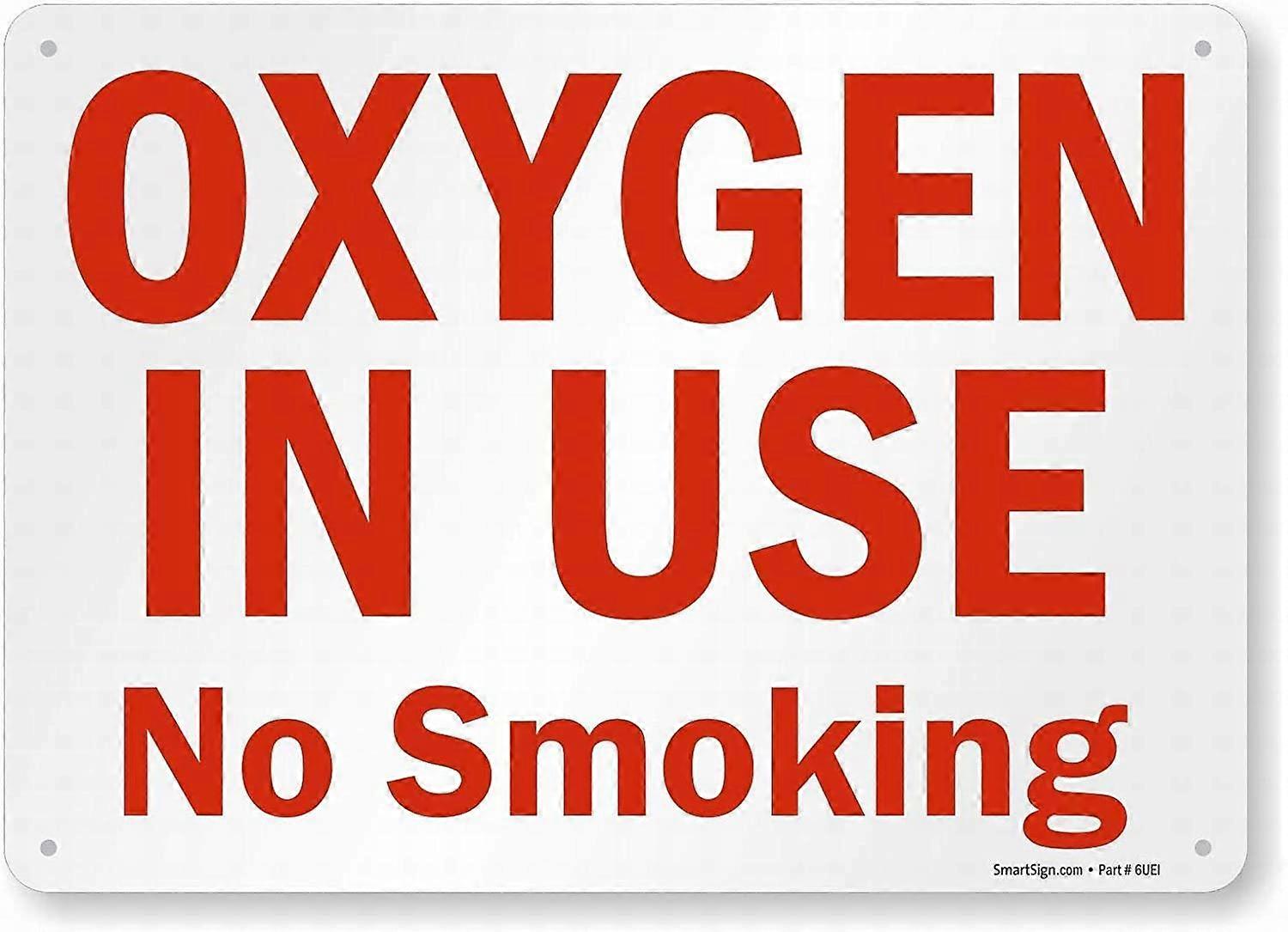 Safety Sign 12x16 Danger Sign Oxygen in Use No Smoking Wall Art Warning ...
