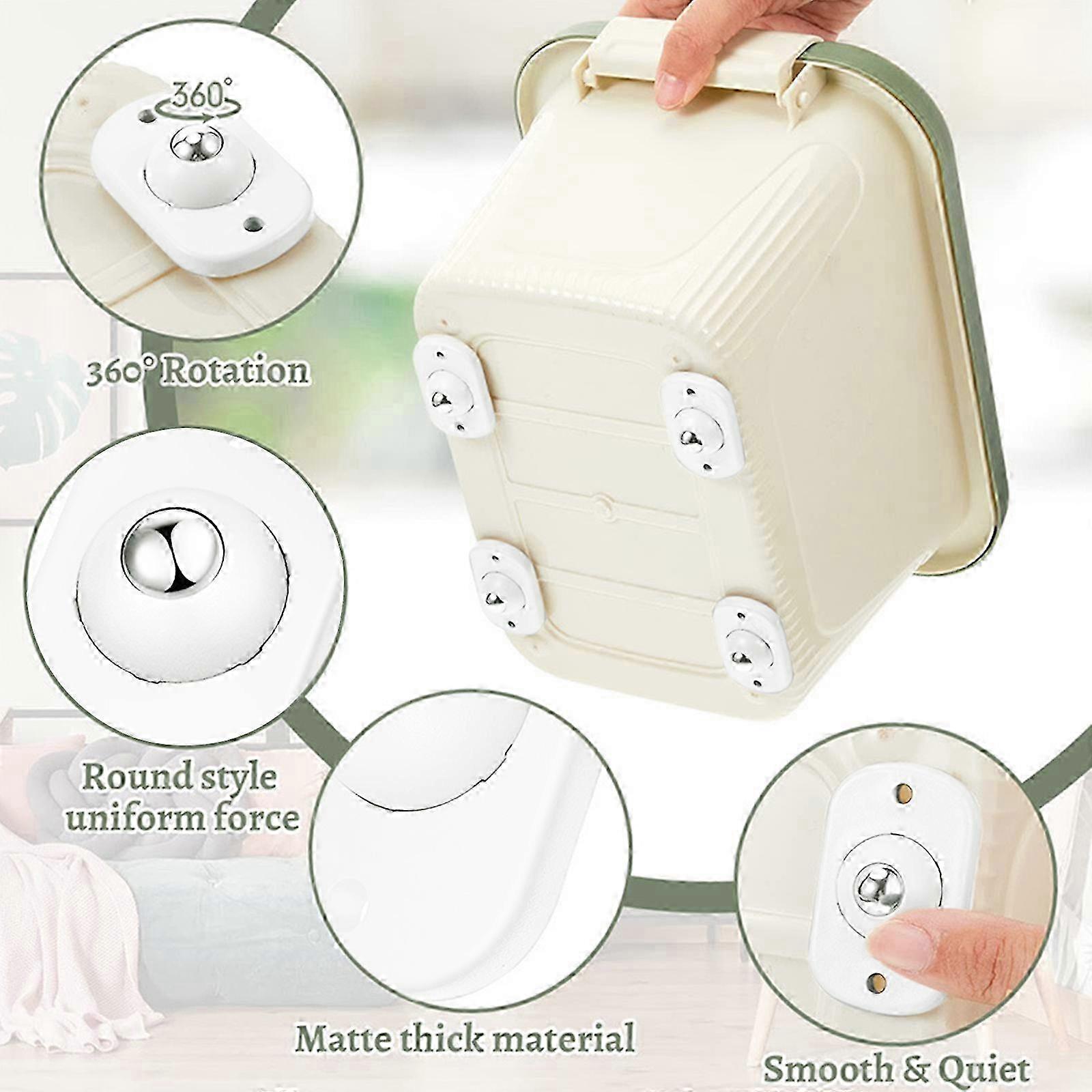 Self Adhesive Mini Caster Wheels, 360 Swivel Stainless Steel Sticky ...