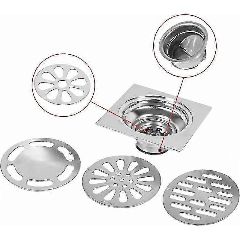 Thick Stainless Steel Floor Siphon Square Anti-odor Square Shower Drain ...
