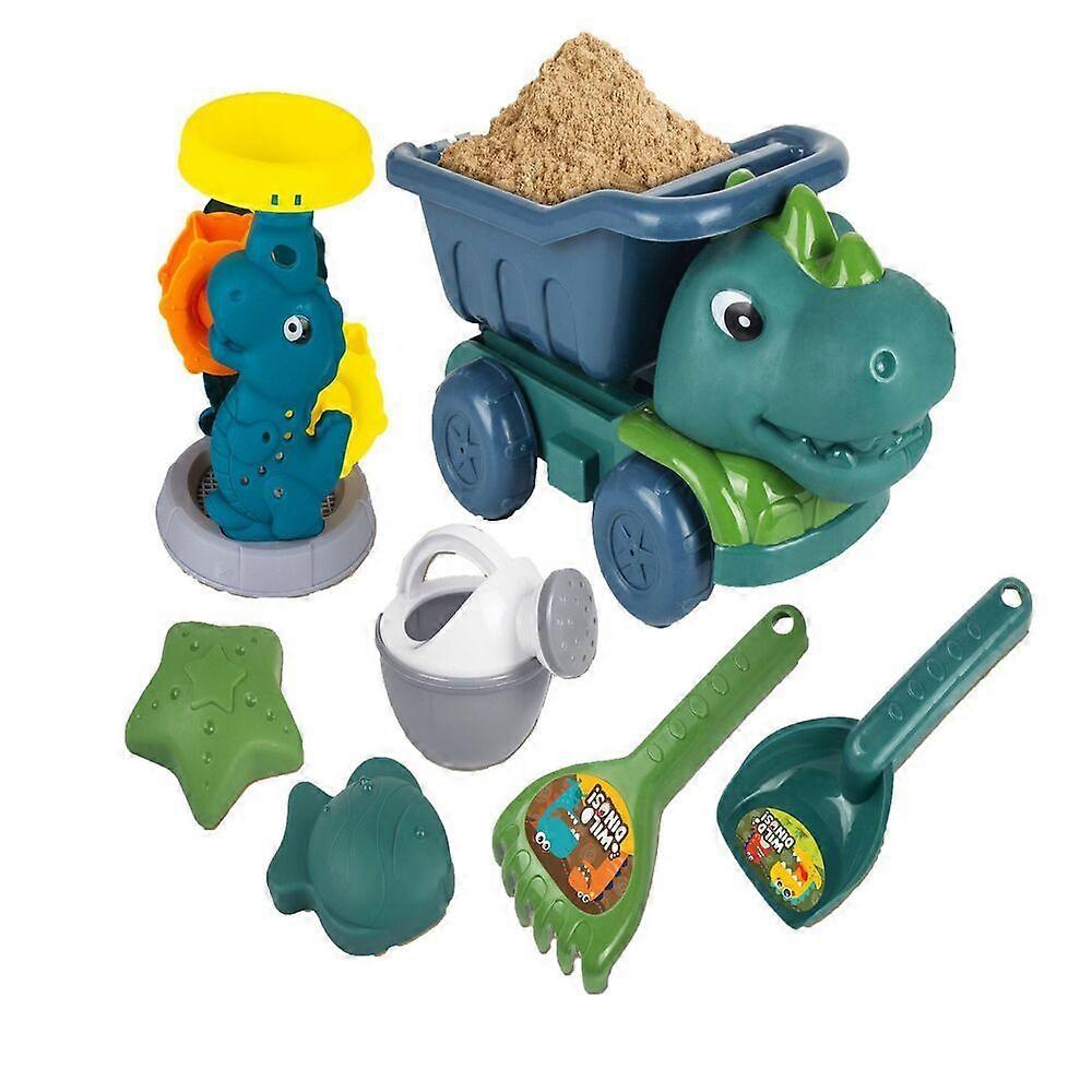 Children's dinosaur engineering vehicle shovel beach toys 7-piece set ...