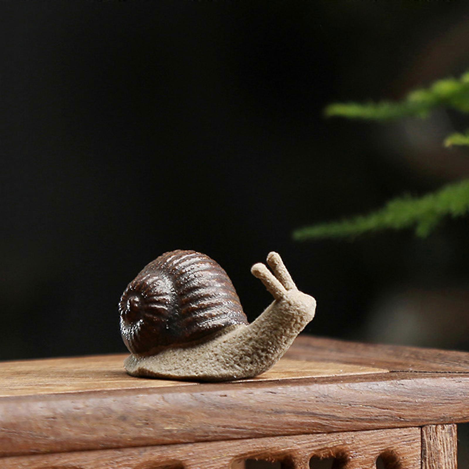Ceramics Pottery Small Snail Figure Funny Miniature Snail Model Bonsais ...