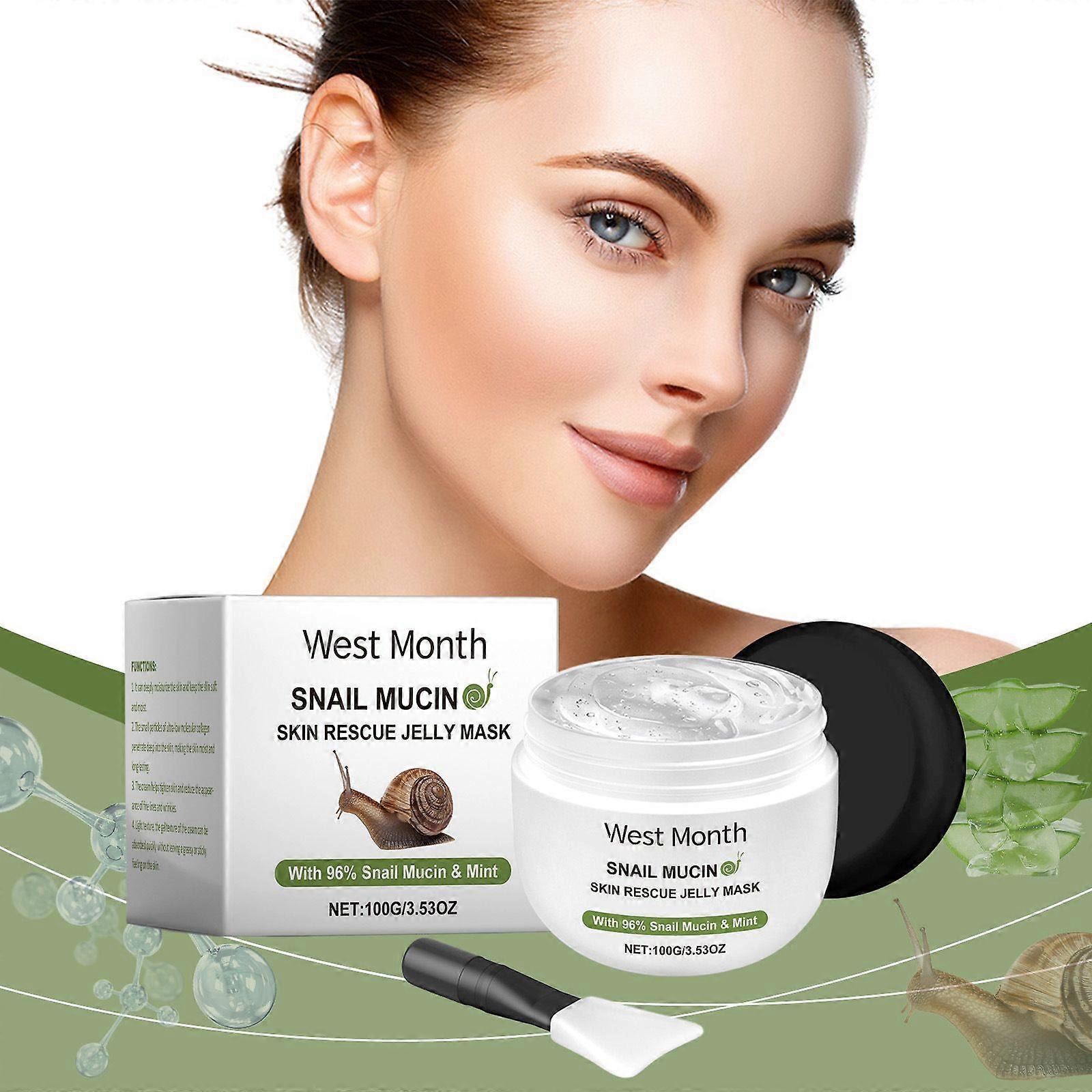 Snail Mucin Mask, Skin Rescue Jelly Face Mask, Snail Mask Hydrating ...