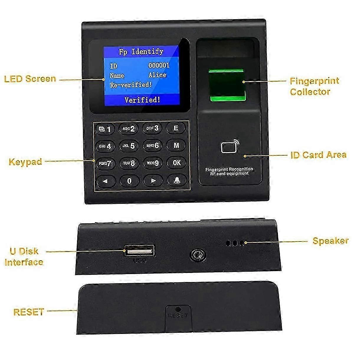 Time Attendance Machine Fingerprint Password Time Clock for Employee ...