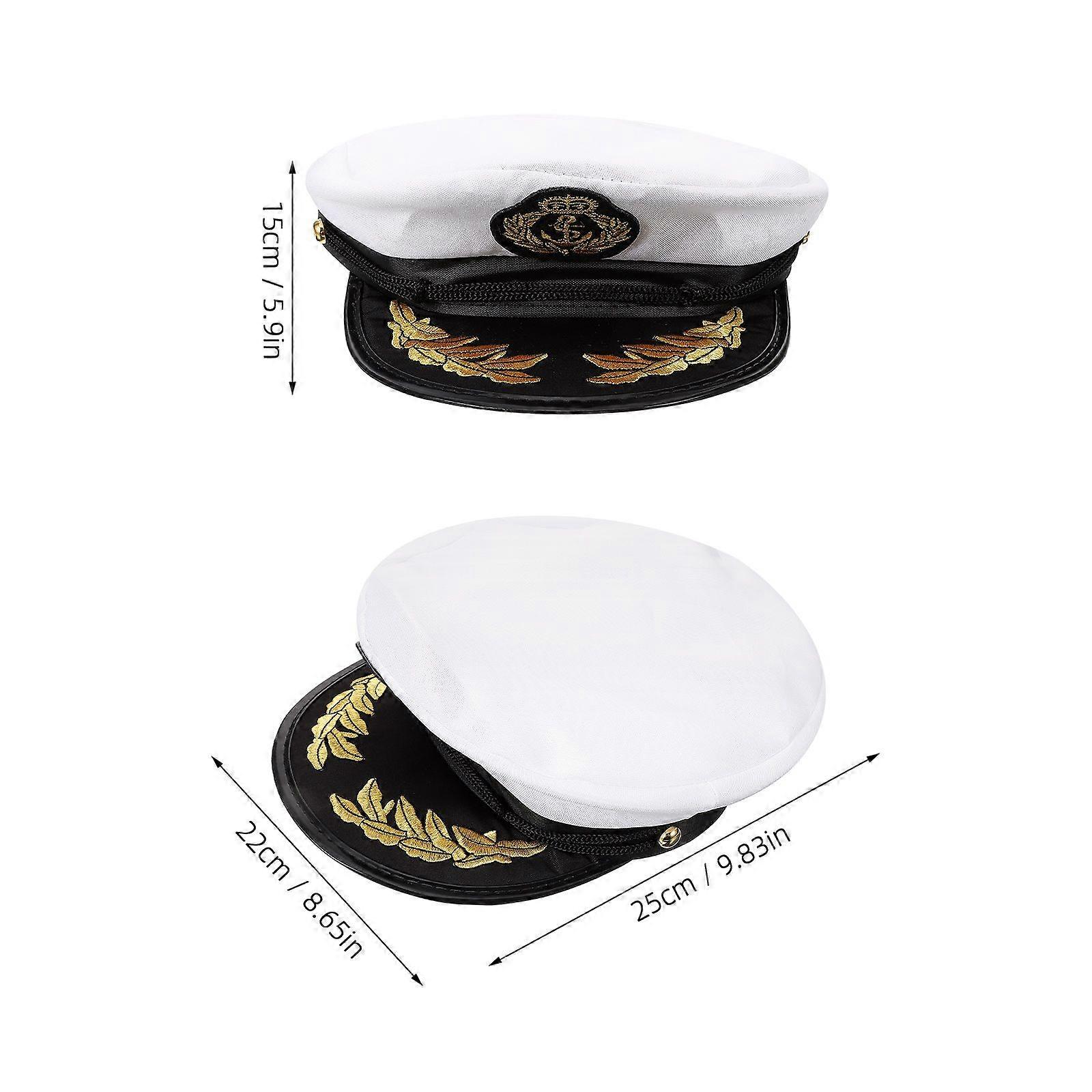 1Pc Sailors Hat Admiral Hat Sea Navy Costume Captains Yacht Hat (White ...