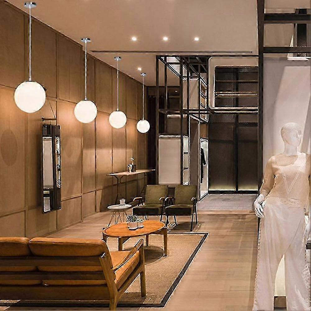 Matte White Globe Glass Lamp Shade Replacement Round Light Cover Fixa ...