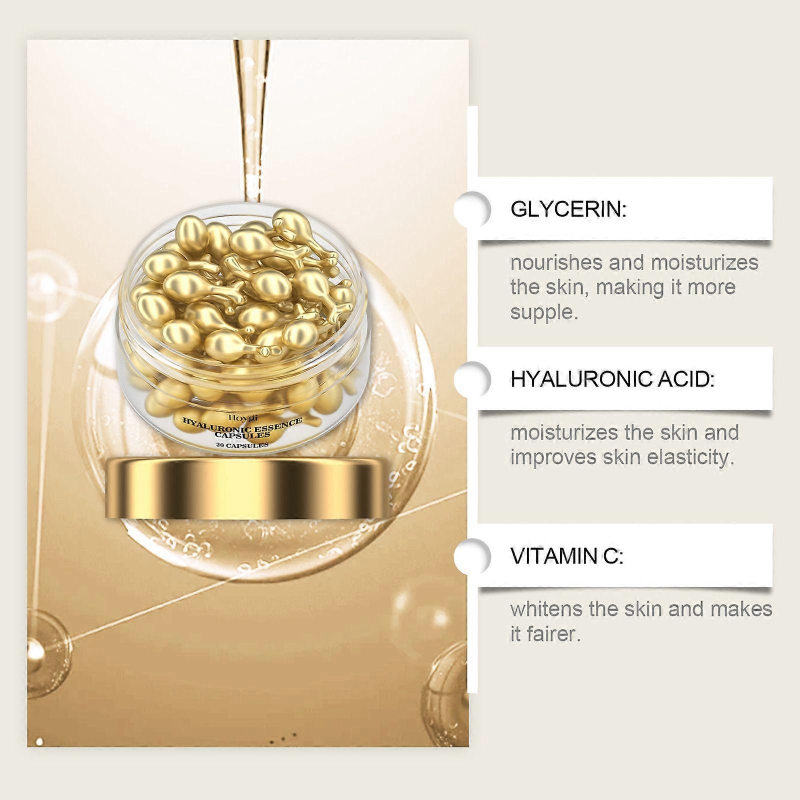 Vitamin C & Hyaluronic Acid Face Serum Capsules, Anti-Aging Wrinkle ...