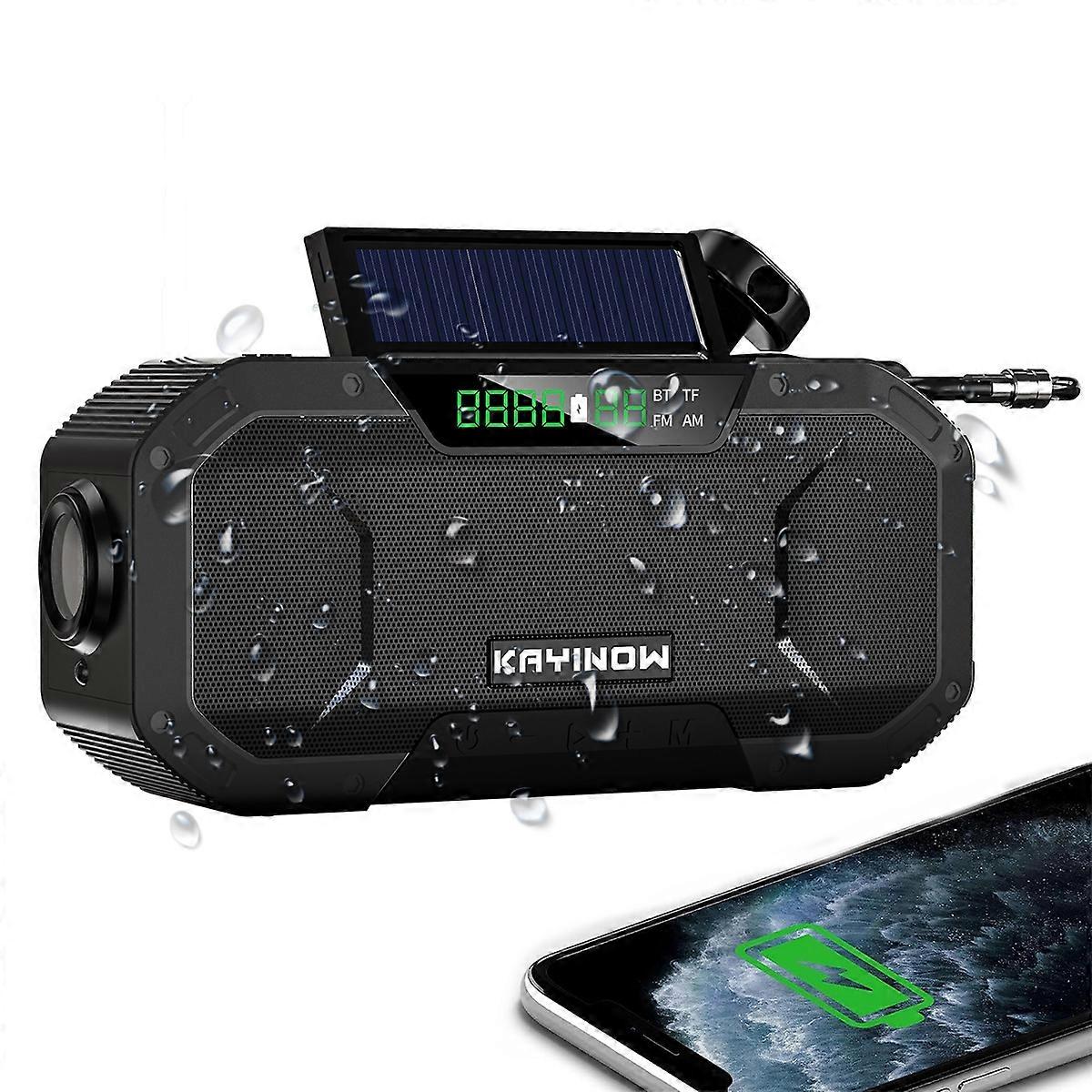 Emergency Radio Waterproof Bluetooth Speaker,Portable Digital AM FM ...