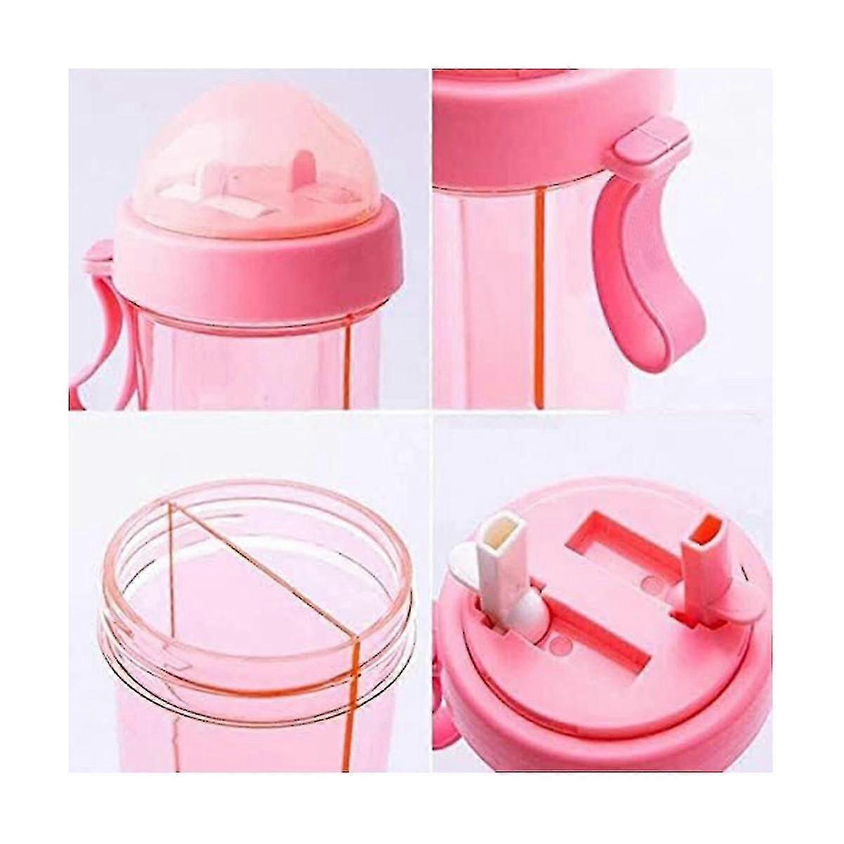 Double Drinking Cups Cute Girls And Students Outdoor Straw Cups With Ha ...