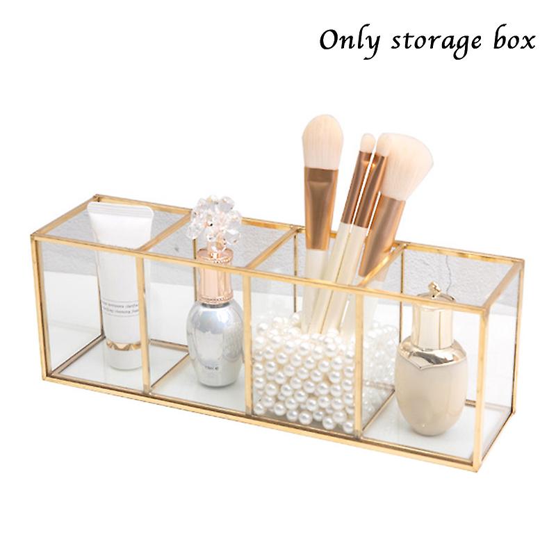 Grid Glass Storage Box Simple Luxury Modern Cosmetics Display Case ...