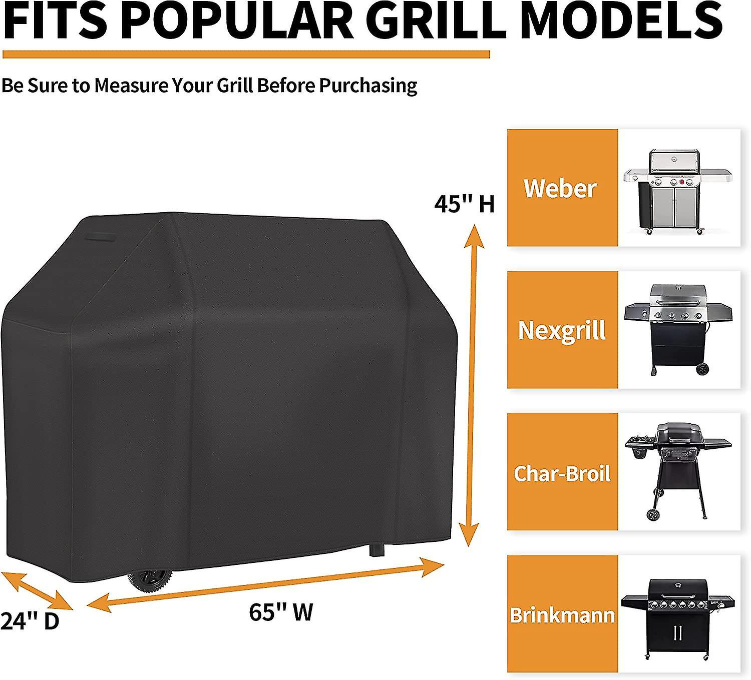 Gas Grill Cover- 58" Waterproof Bbq Cover, Uv Resistant Barbecue Cover ...