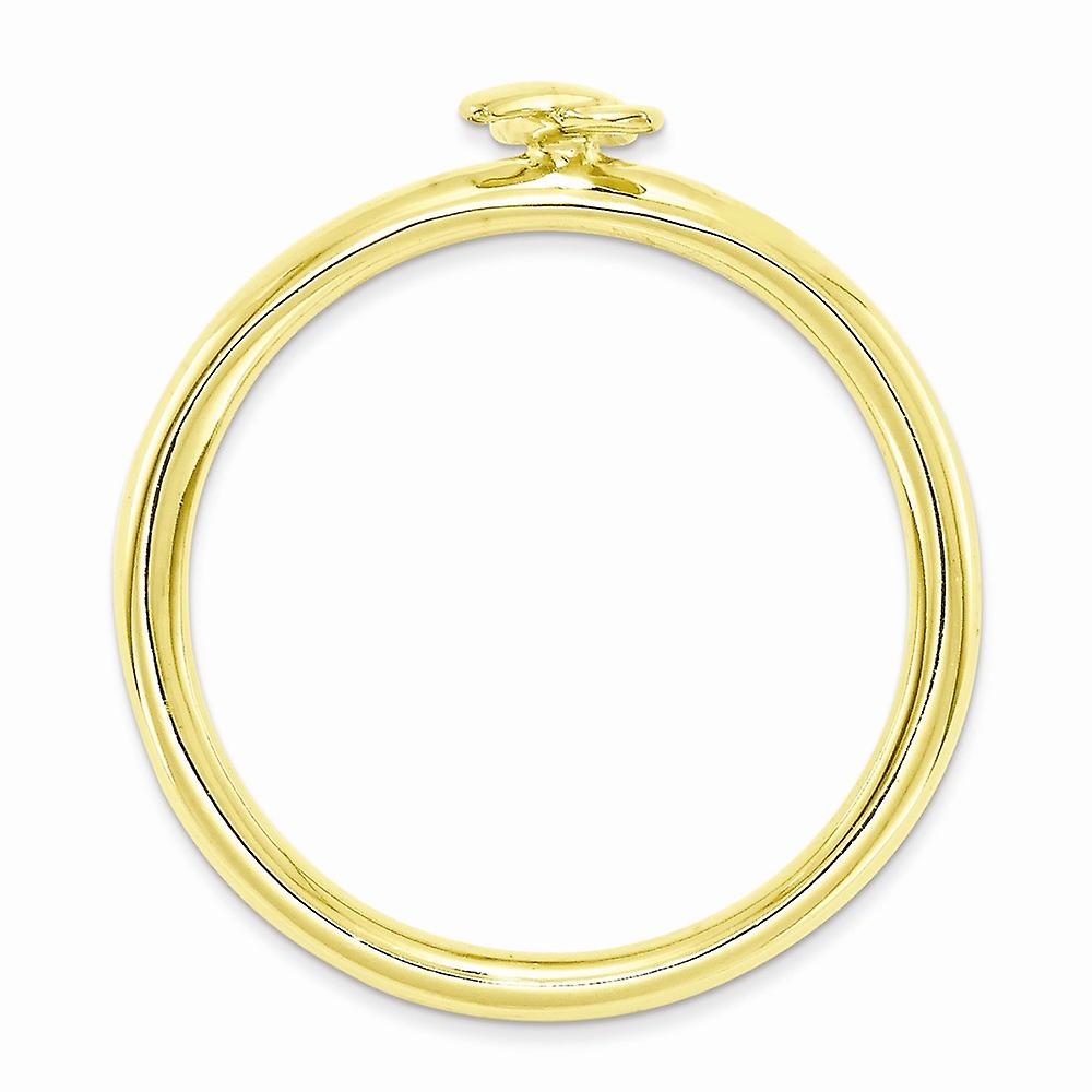 2.5mm 925 Sterling Silver Polished Stackable Expressions Gold Plated ...