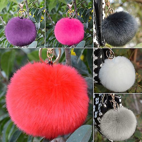 Merryso Hot Furry Ball Keychain Bag Key Hanging Tail Accessories Rabbit ...