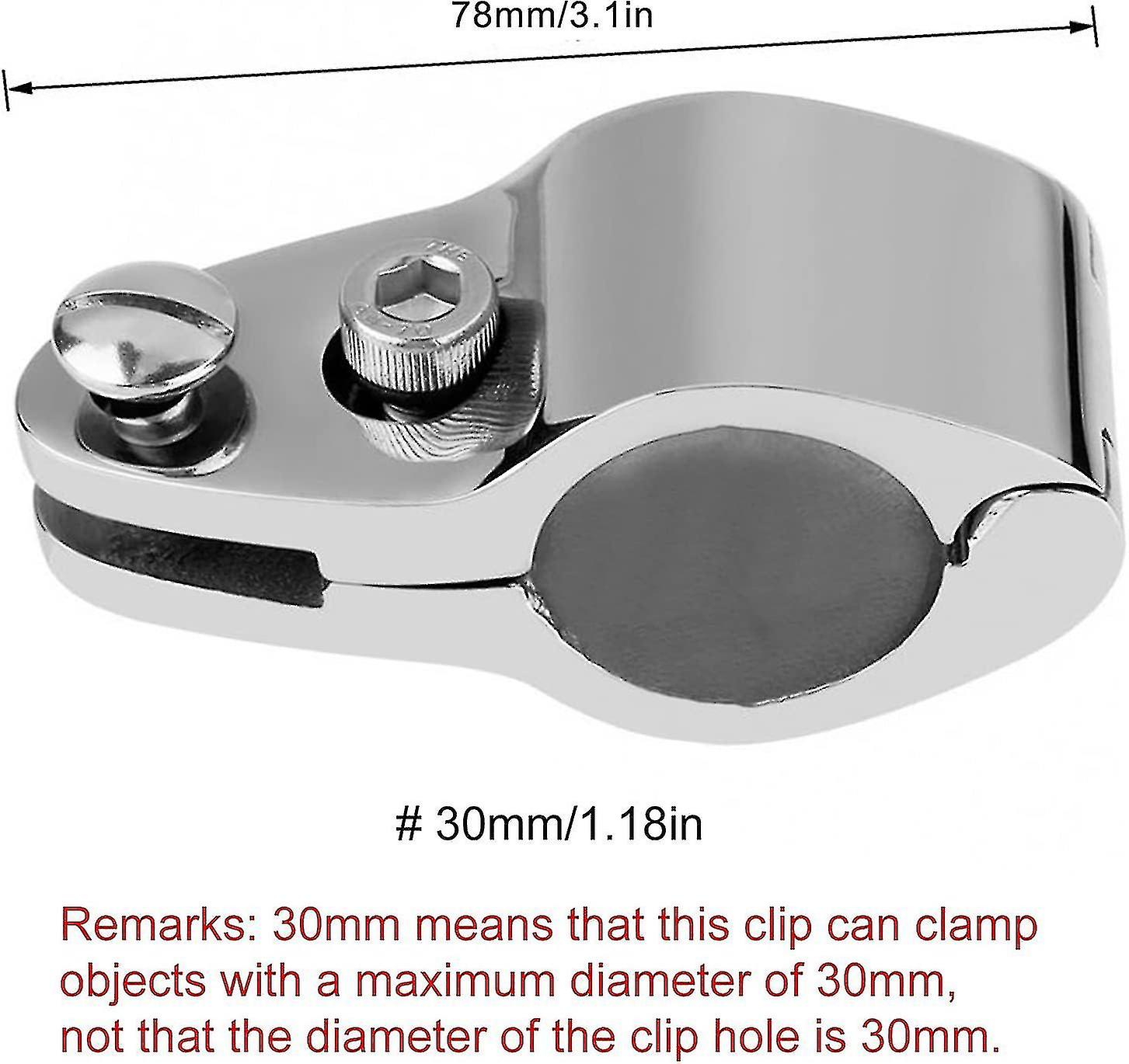 2 Pieces 316 Stainless Steel Marine Pipe Clamps Boat Top Hinge Claw ...