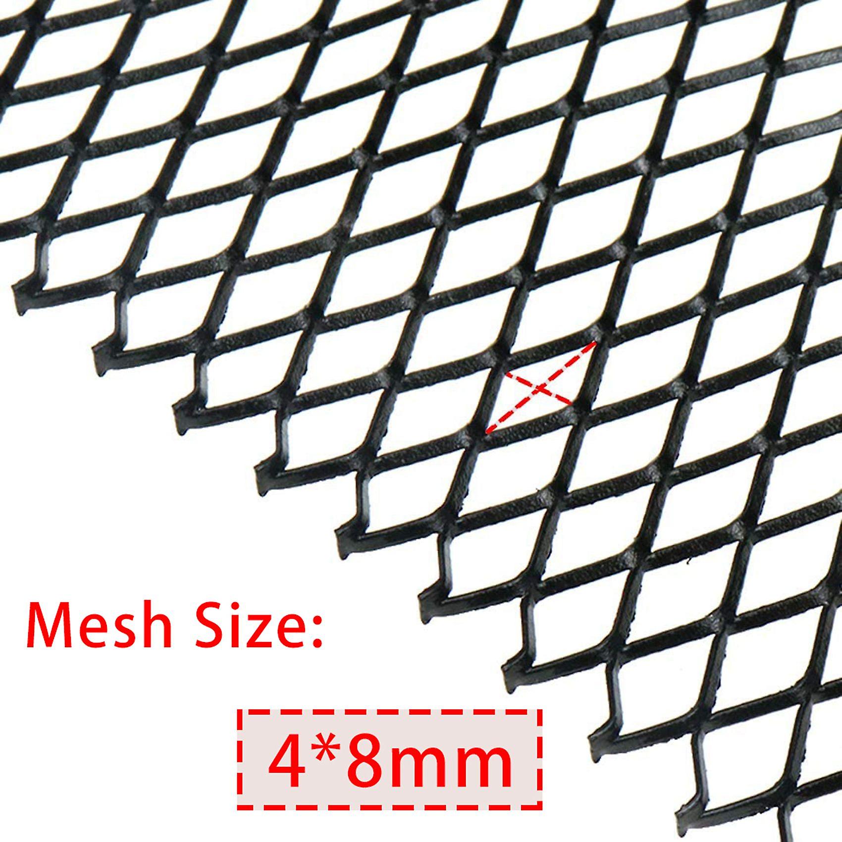 100X33CM Car Grill Mesh Sheet, Black Painted Aluminum Alloy Grille Mesh ...