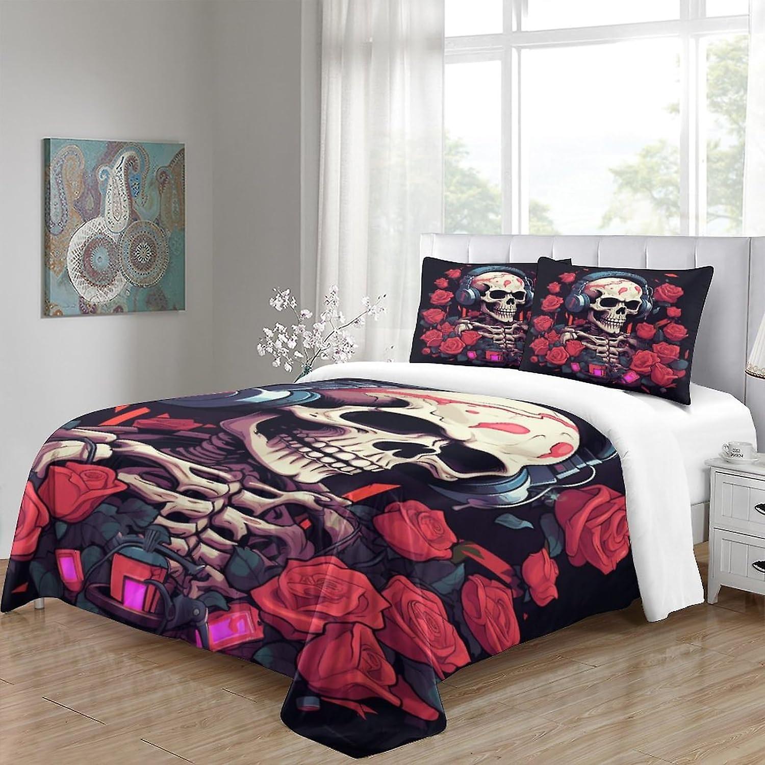 Human Skeleton Bedding Set 3D Game Controller Duvet Cover Set, Soft 100 ...
