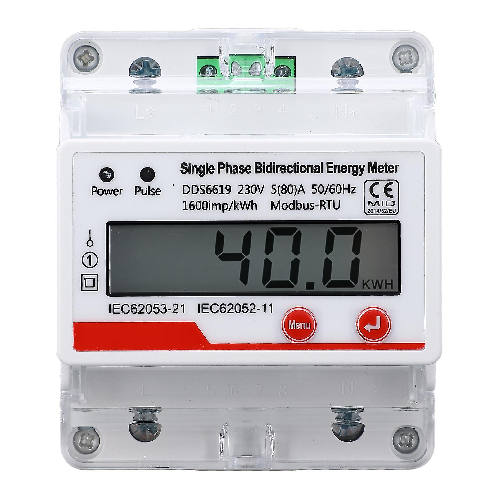 Electricity Meter 4P LCD Display Multifunctional RS485 Single Phase ...