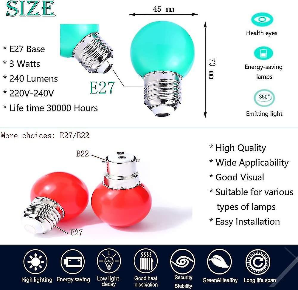 40X Colored Led Bulbs E27 Decorative And Design Light 240 Lumens Ac220v ...