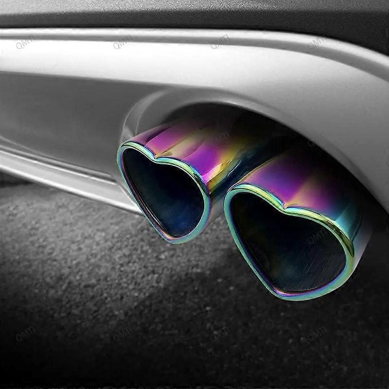 Universal Heart Shaped Car Exhaust Tip Tail Pipe Muffler 304 Stainless ...