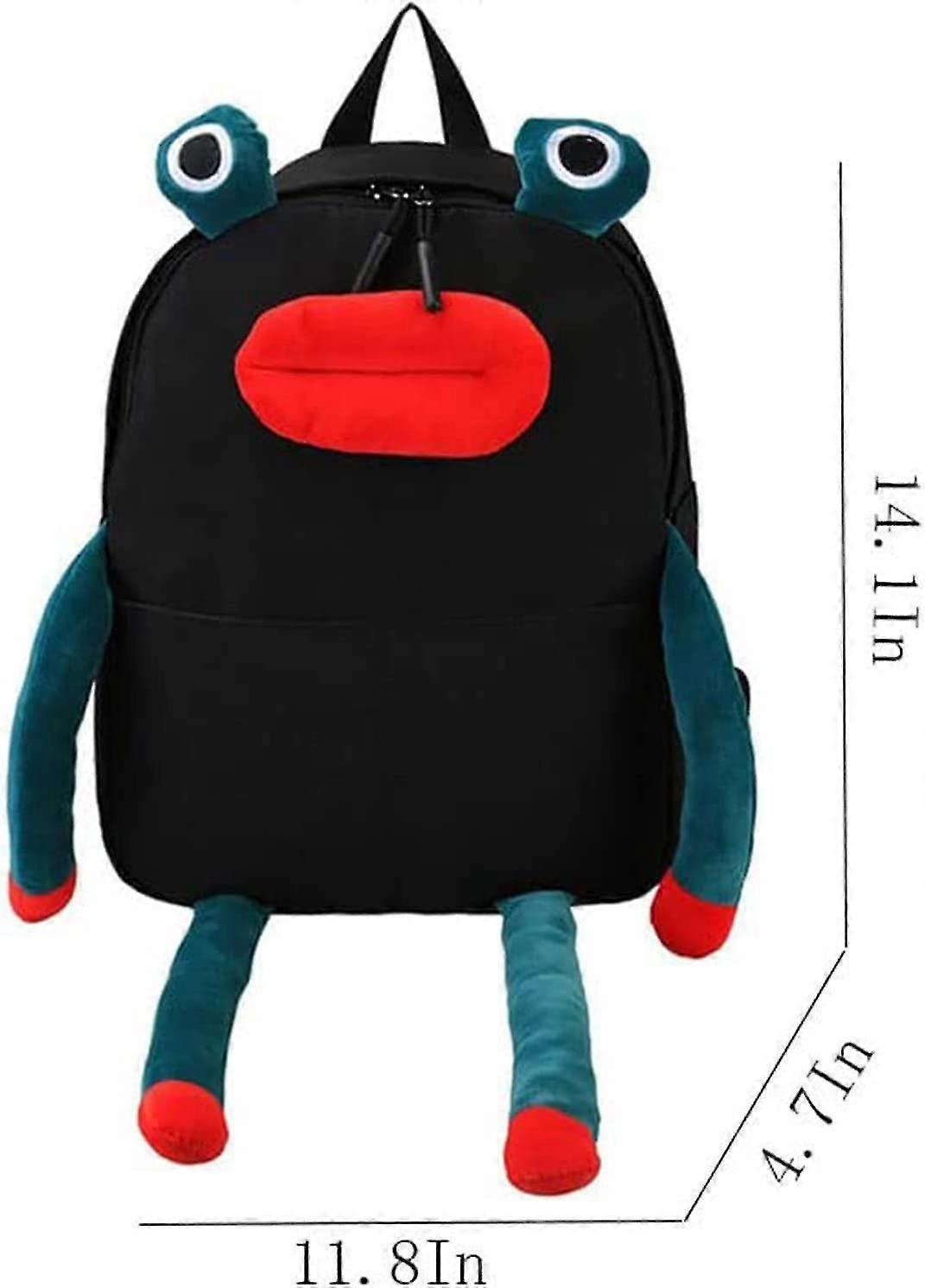 Frog Backpack, Interesting Fuzzy Backpack, 3d Funny Cartoon Schoolbag ...
