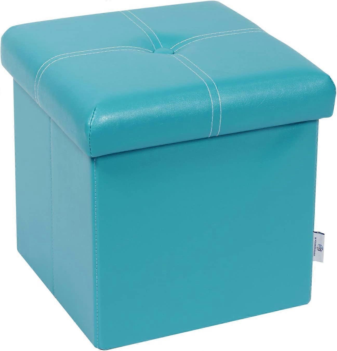 Leather Storage Stool Folding Small Square Table Footstool Coffee Table ...