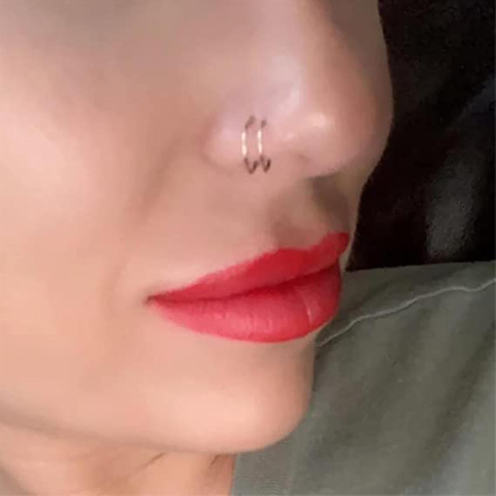 Nose Rings Hoop Double Row Nose Lip Septum Cartilage Helix Piercing ...