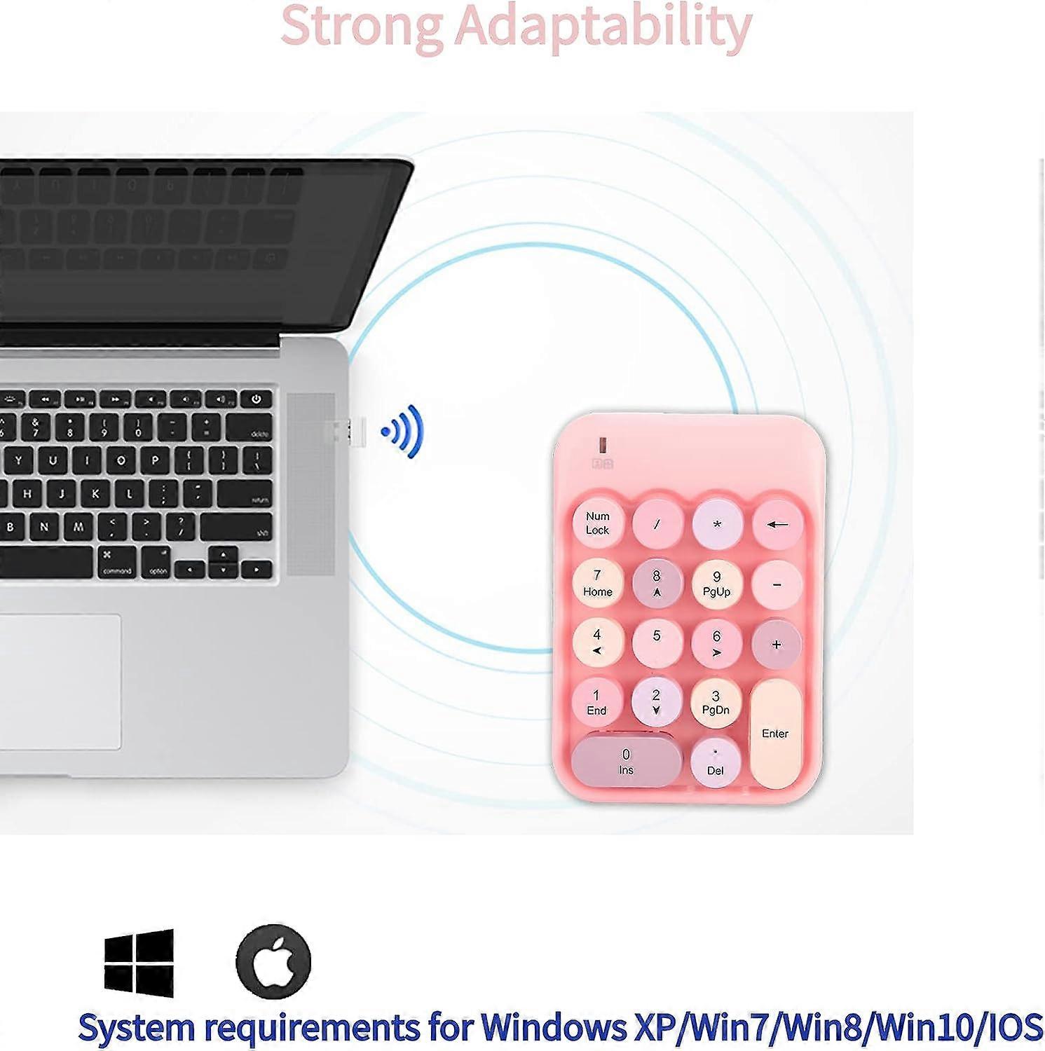 Numeric Keypad Wireless Number Keyboard Low power consumption 18-key ...