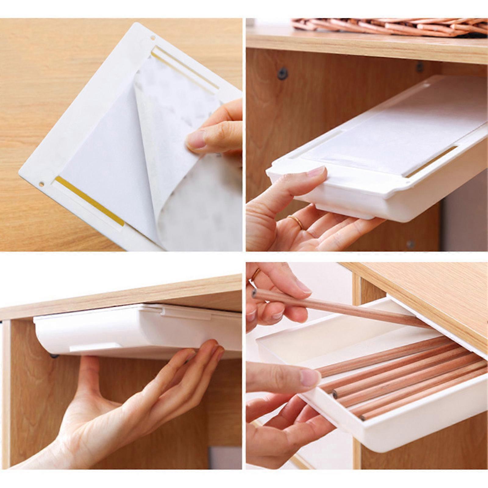Slide Out Office Drawer Organizer Stick on Drawer Under Desk Organizer ...