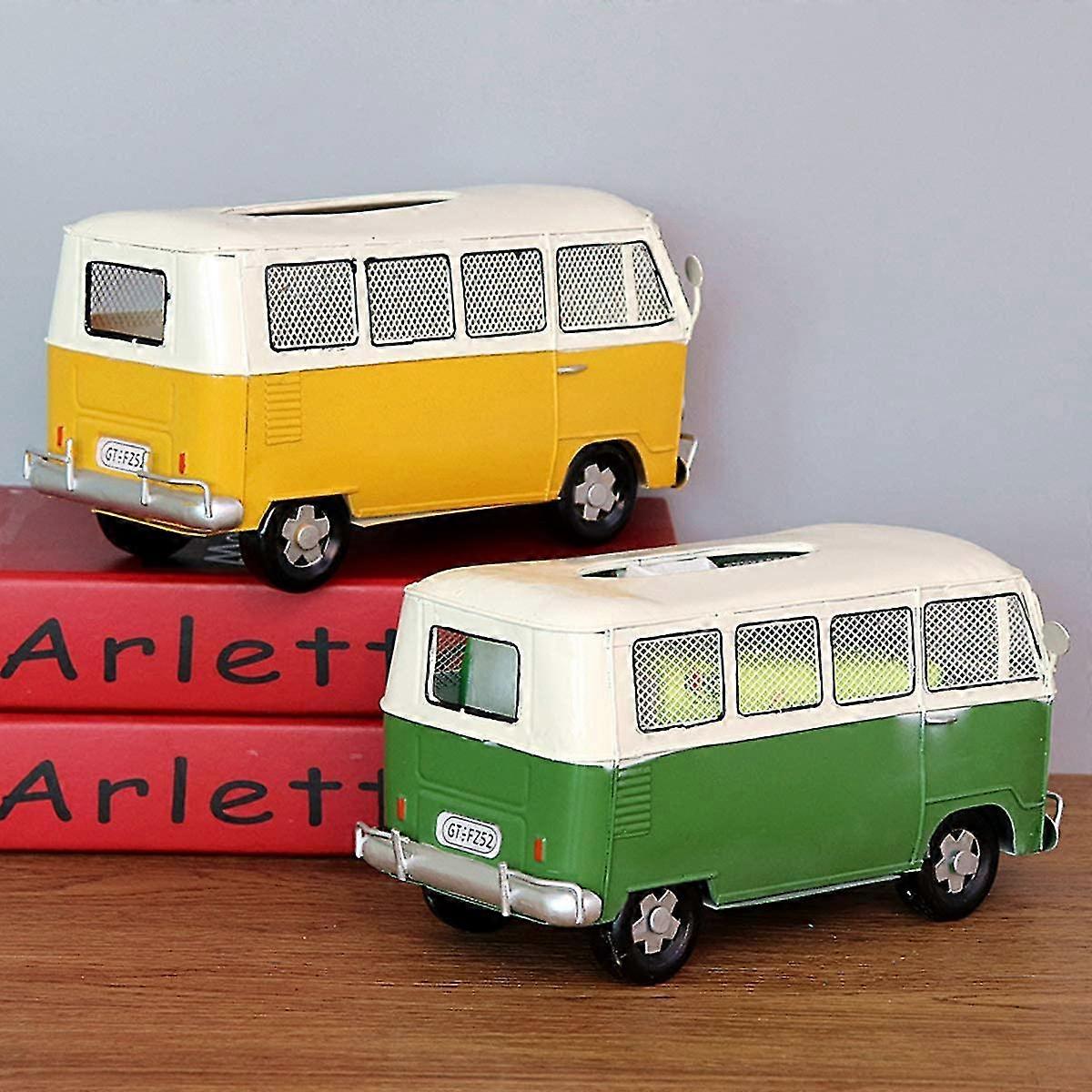 Retro Bus Wrought Iron Tissue Box Creative Industrial Style Home Living ...