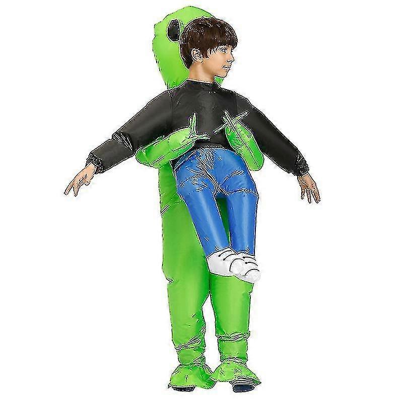 Green Alien Carrying Human Costume Inflatable Funny Blow Up Suit ...