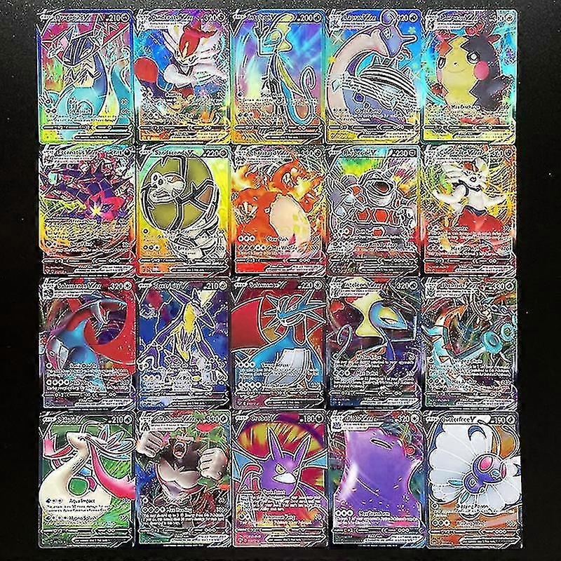 100pcs Pokemon V Vmax Cards Display English Version Pokmon Shining Cards Playing Game Collection ...