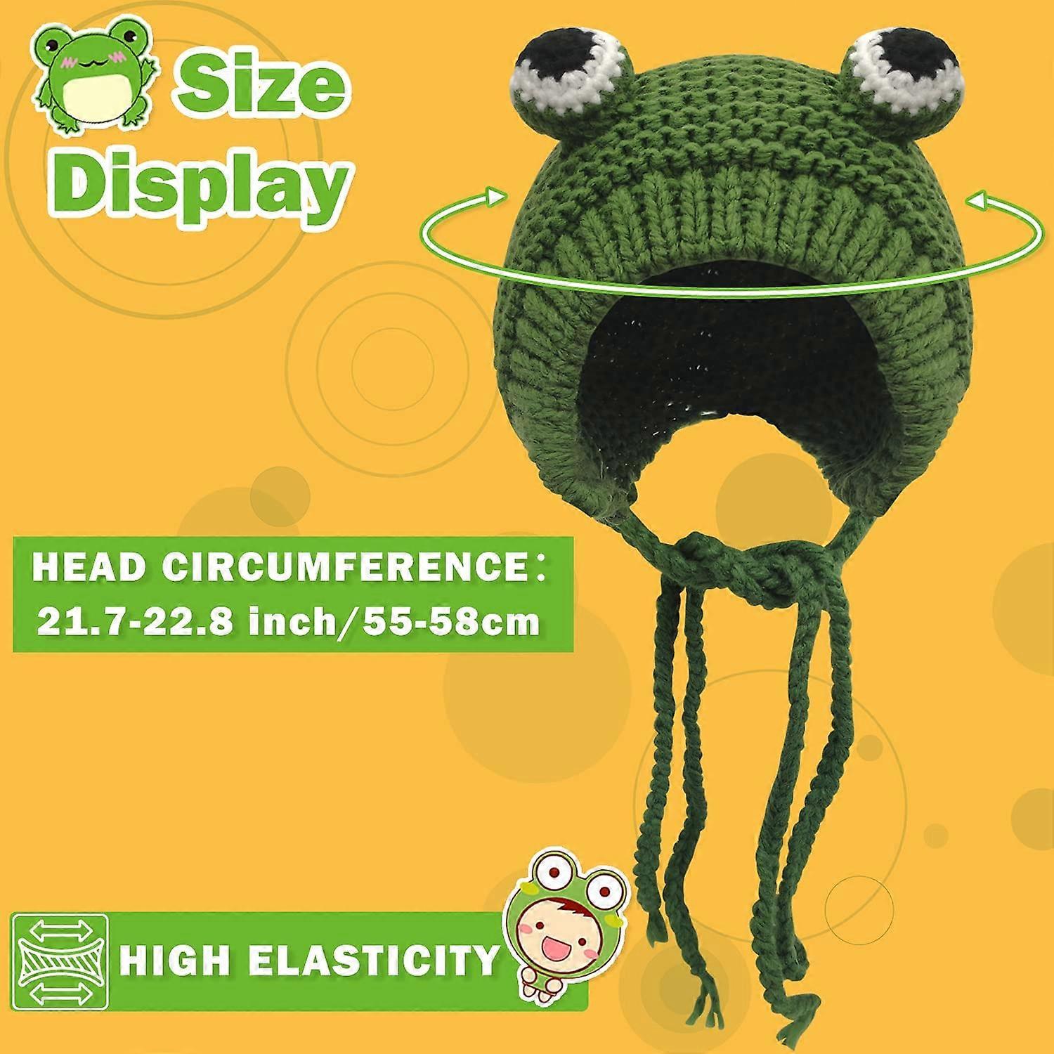 liangnv Frog Hat Beanie Cute Crochet Knitted Frog Hats Caps 3D Big Eyes ...