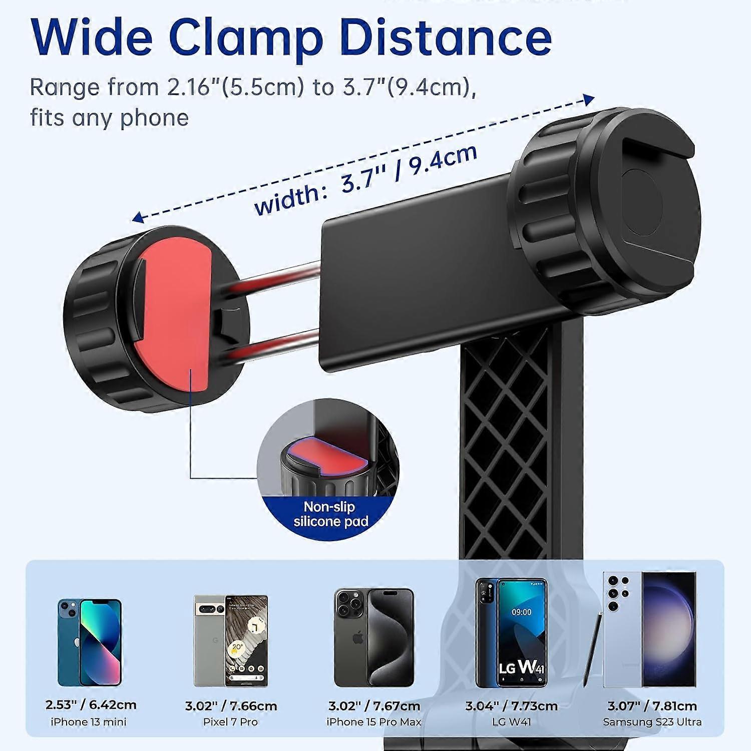 Tripod Phone Mount, Universal Smartphone Mount Adapter with 2 Cold Shoe ...