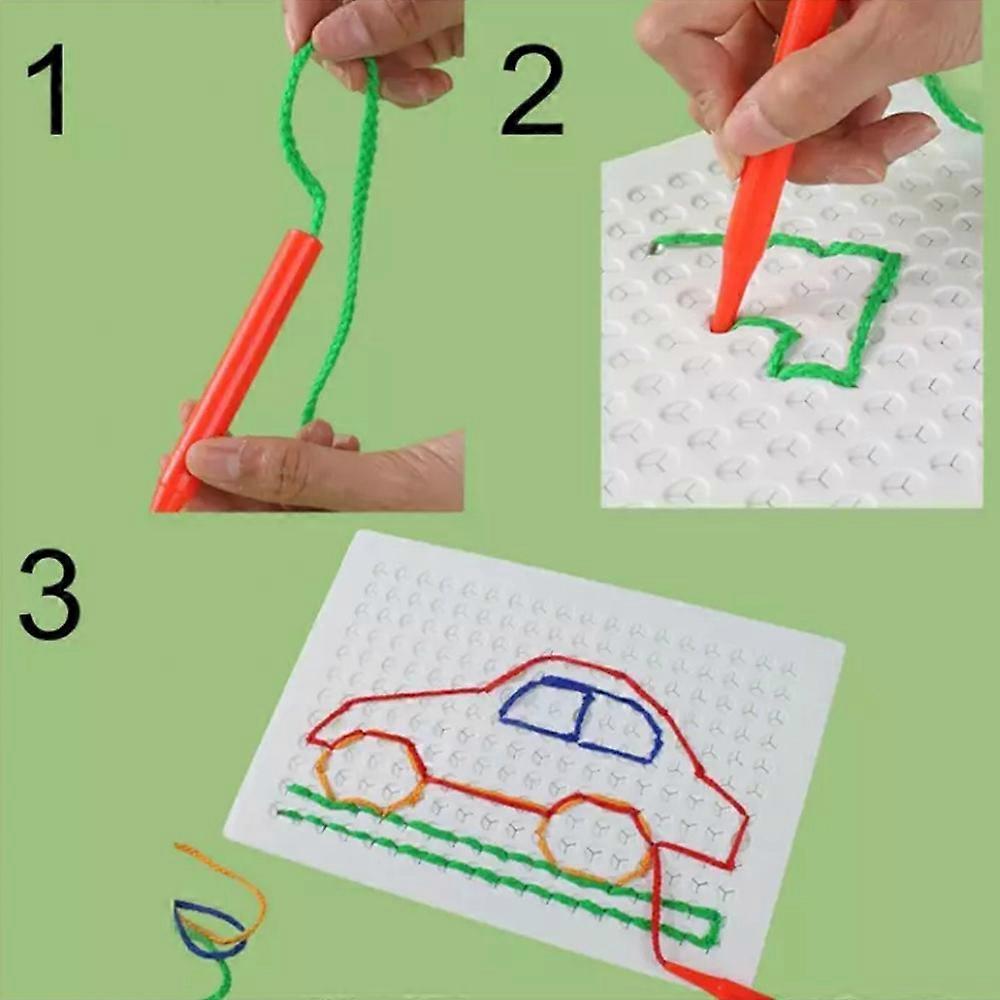 Thread Board for Kids, Sensory Thread Board, Threading Stitch Board for ...