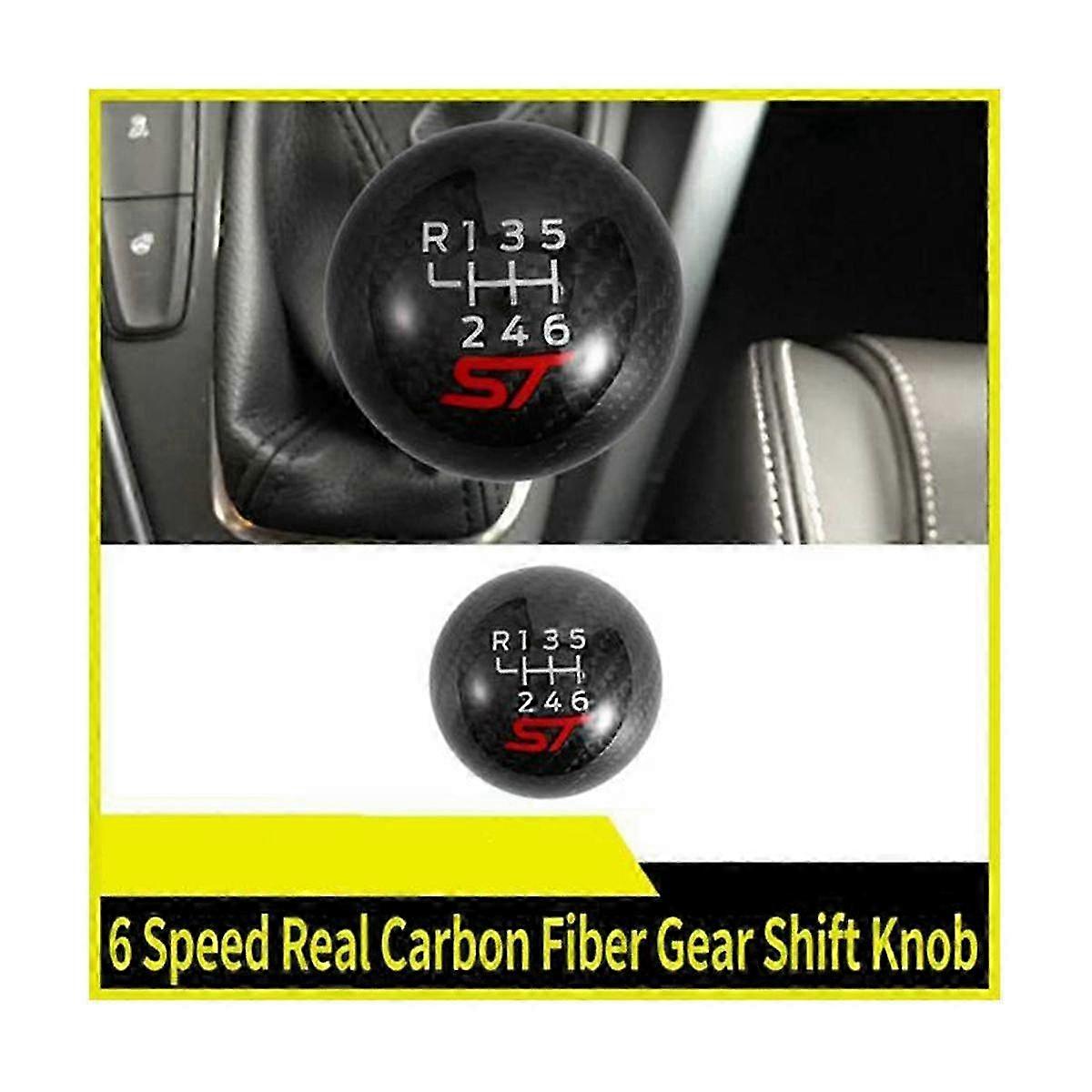 6 Speed Car Racing ST Carbon Fiber Gear Shift Knob for Focus ST Fiesta ...