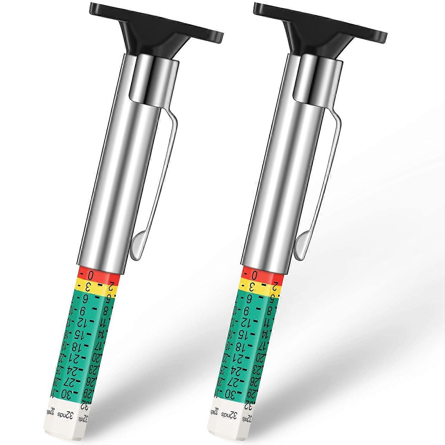 2 Pcs Tread Depth Gauge Smart Color Coded Tire Measuring Tool UK ...