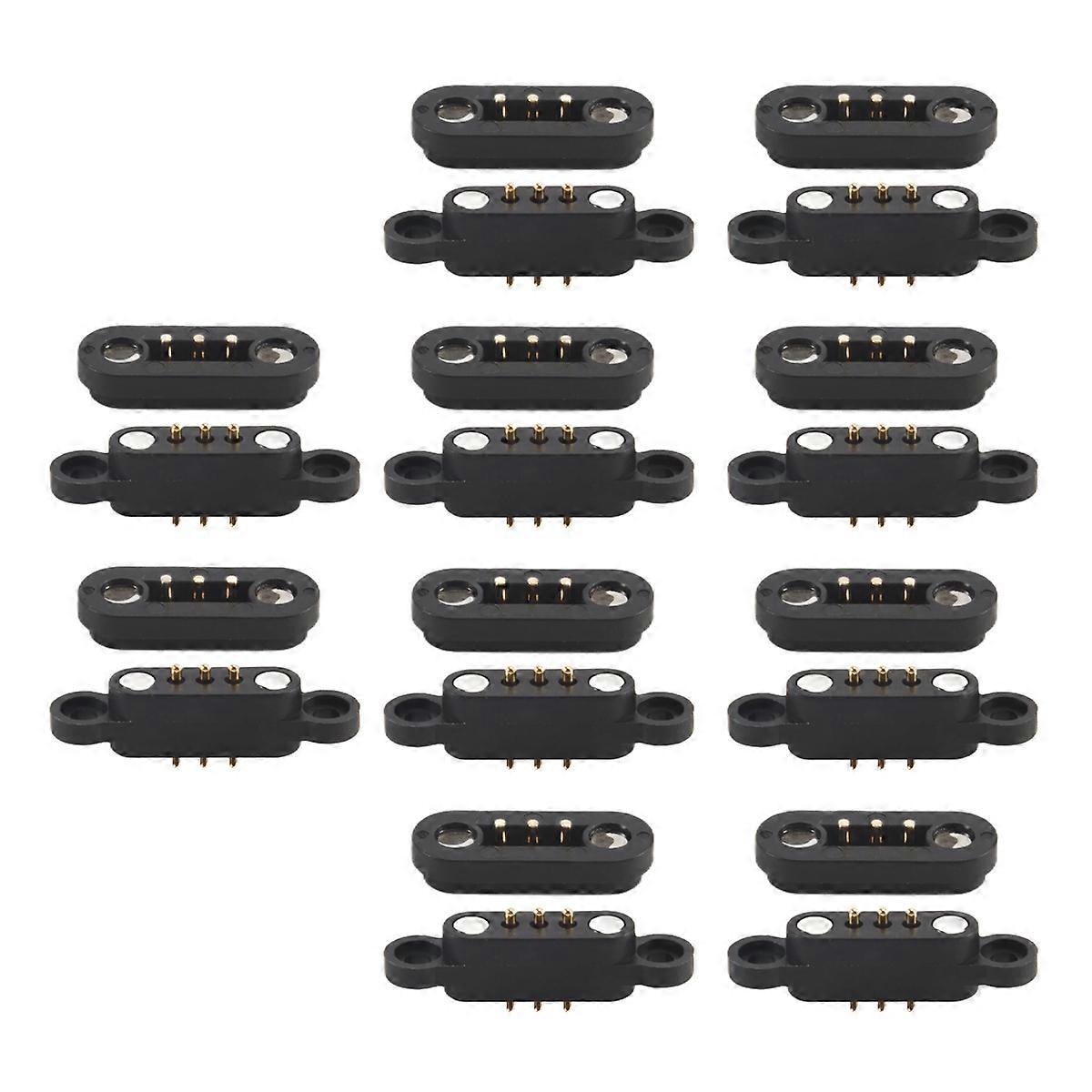 10 Pairs Spring Loaded Magnetic Pogo Pin Connector 3 Positions Magnets ...