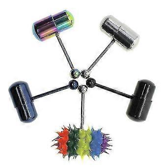 1pc Cool Vibrating Barbell Tongue Rings Bars Piercing Stainless Steel ...