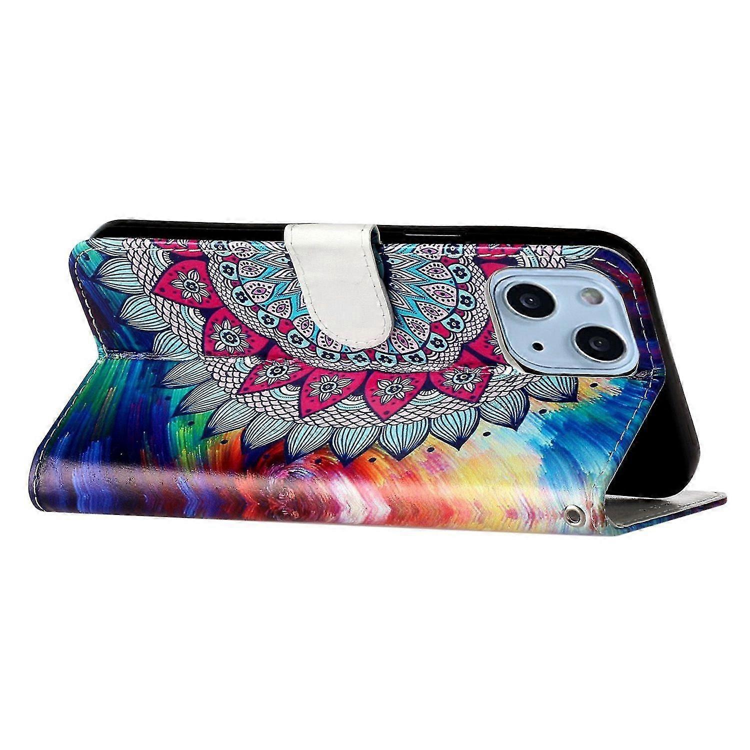 Pattern Embossed Phone Case For Iphone 14 6.1 Inch, Tpu Wallet Stand ...