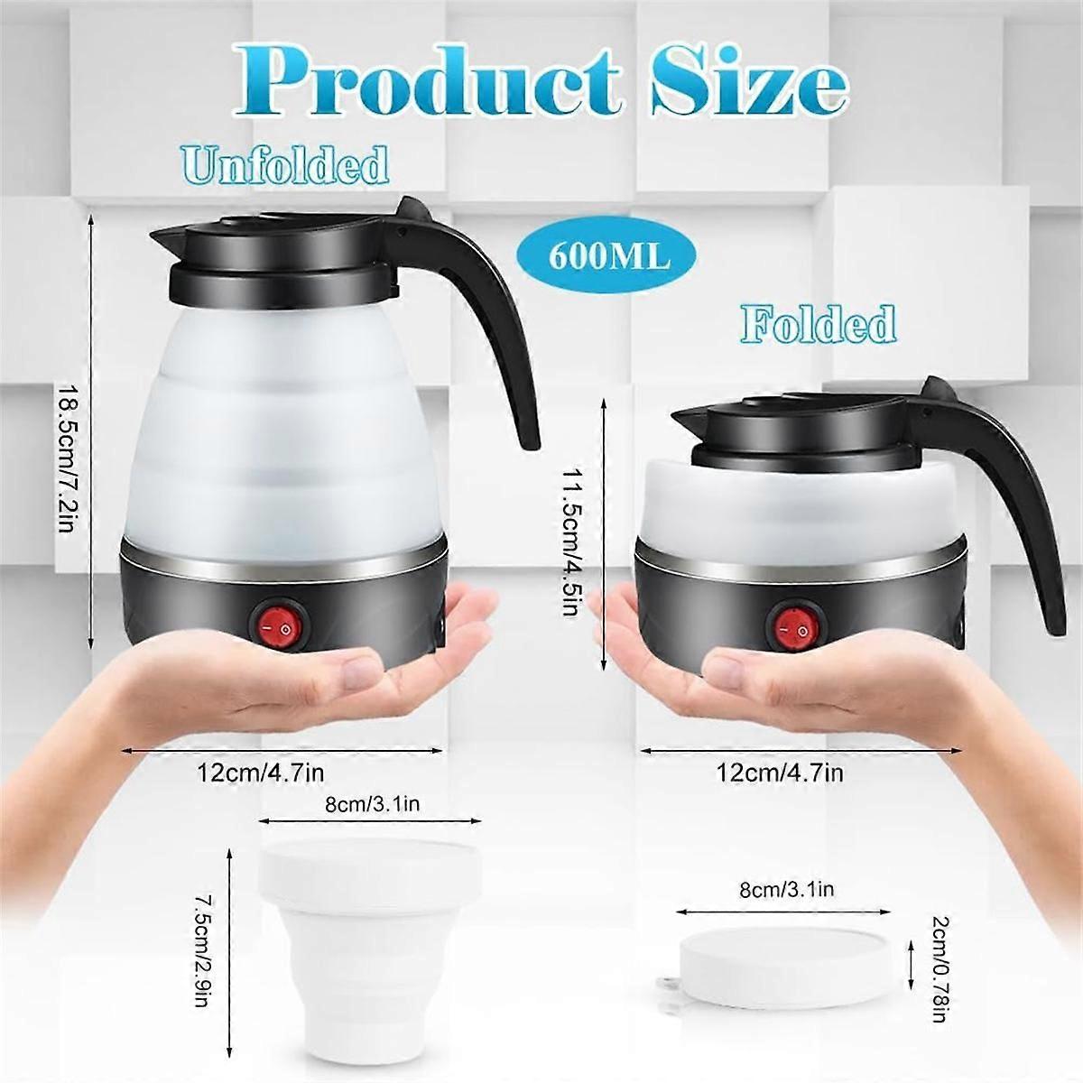 Foldable Kettle, 600ml Camping Kettle Mini Travel Kettle Foldable ...