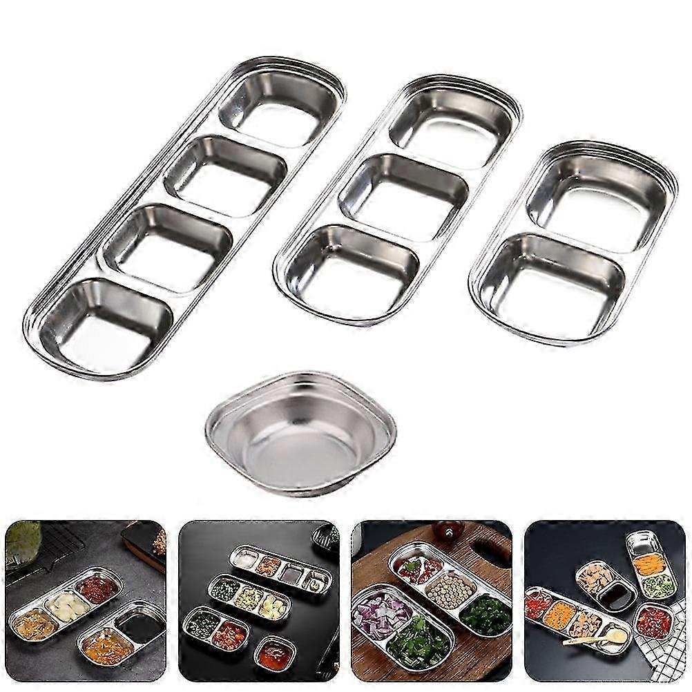 Stainless Steel Sauce & Appetizer Tray Set, 4-Piece, Multiple Styles ...