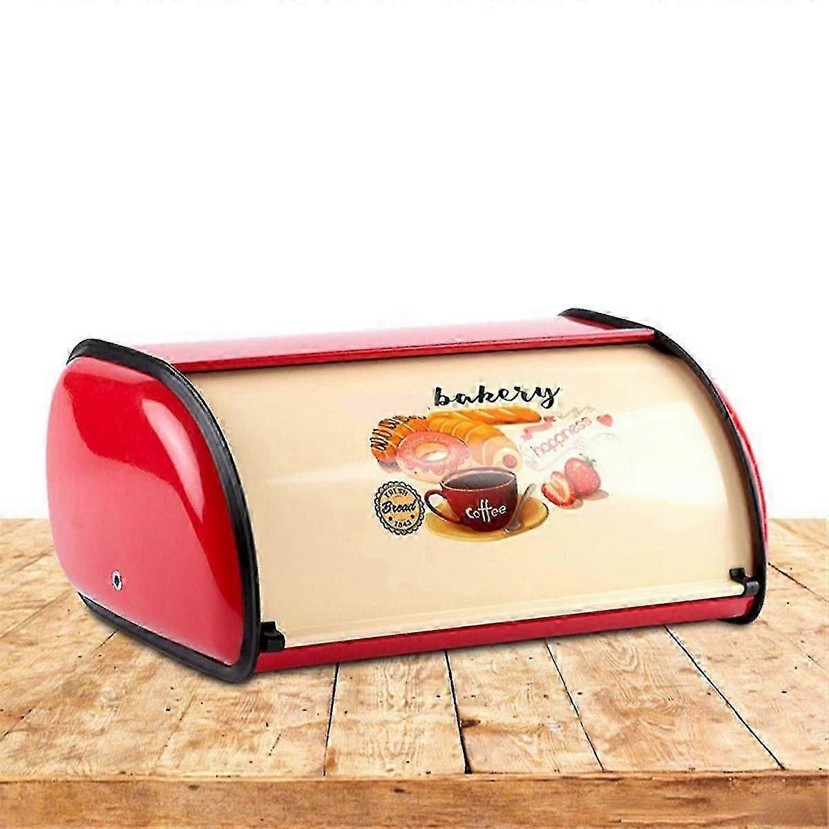 Metal Bread Box Roll Top Metal Bread Bin Bread Storage Bread Holder ...