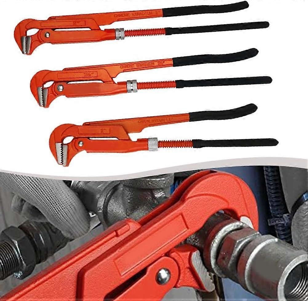 Adjustable Pipe Wrench 1 Inch, Forged Steel, Oil Hardened, Tight Grip ...