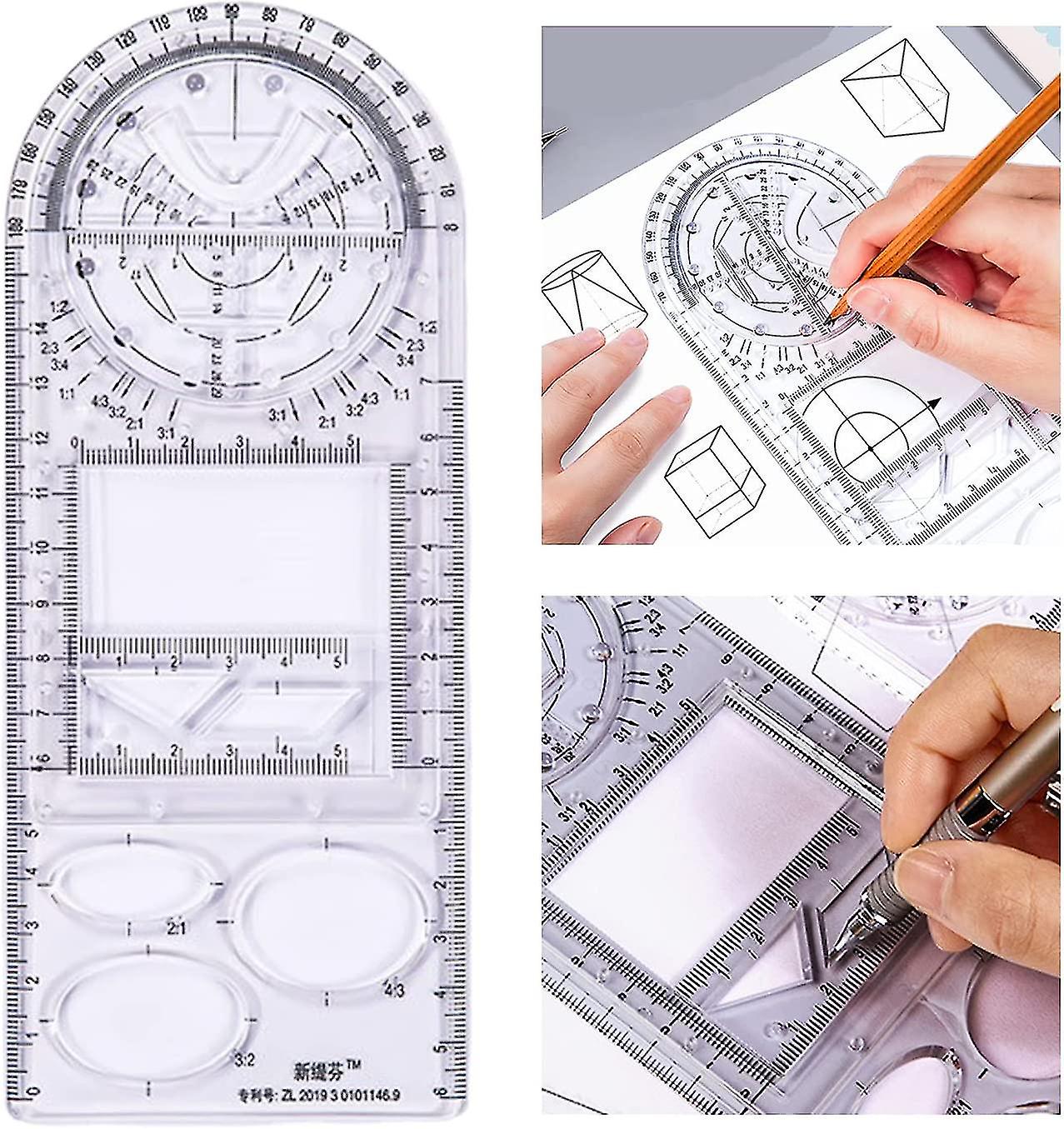 Piece Multi-function Drafting Ruler Multi-function Drafting Curve Ruler ...