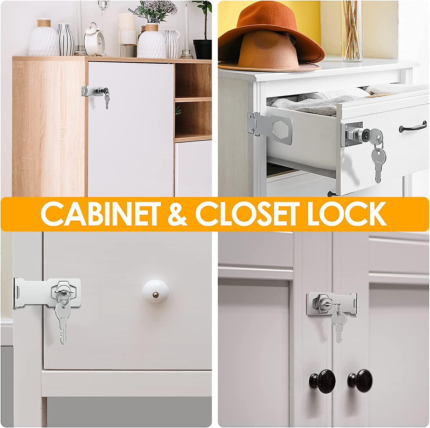 Cabinet Locks With Keys Door Latch - Hasp Lock For Drawers Cabinets ...