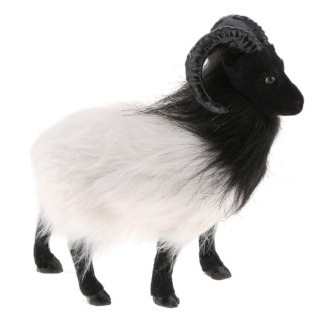 Lifelike Cute Goat Statue Indoor Outdoor Garden Ornament Prop Model ...