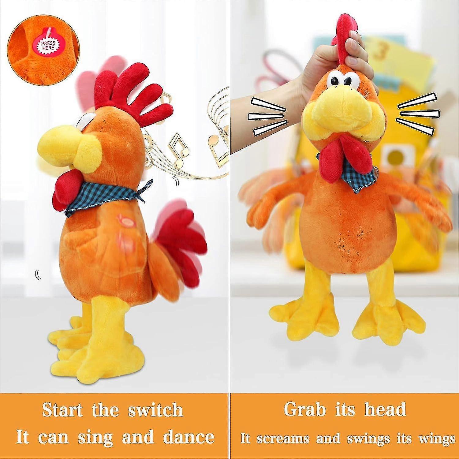 Musical Squawking Chicken Stuffed Animal Walking Singing Waving Rooster ...