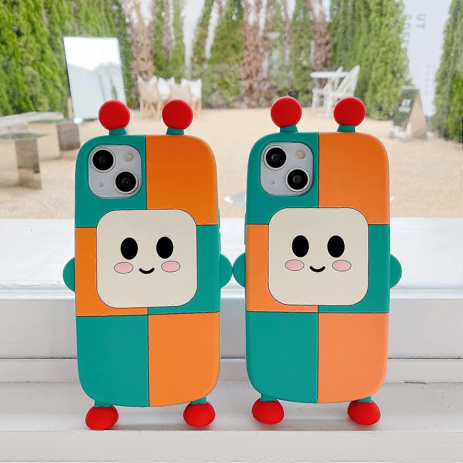 iPhone 13 Pro Max Kawaii Phone Case 3D Cartoon Cute Robot Phone Case ...