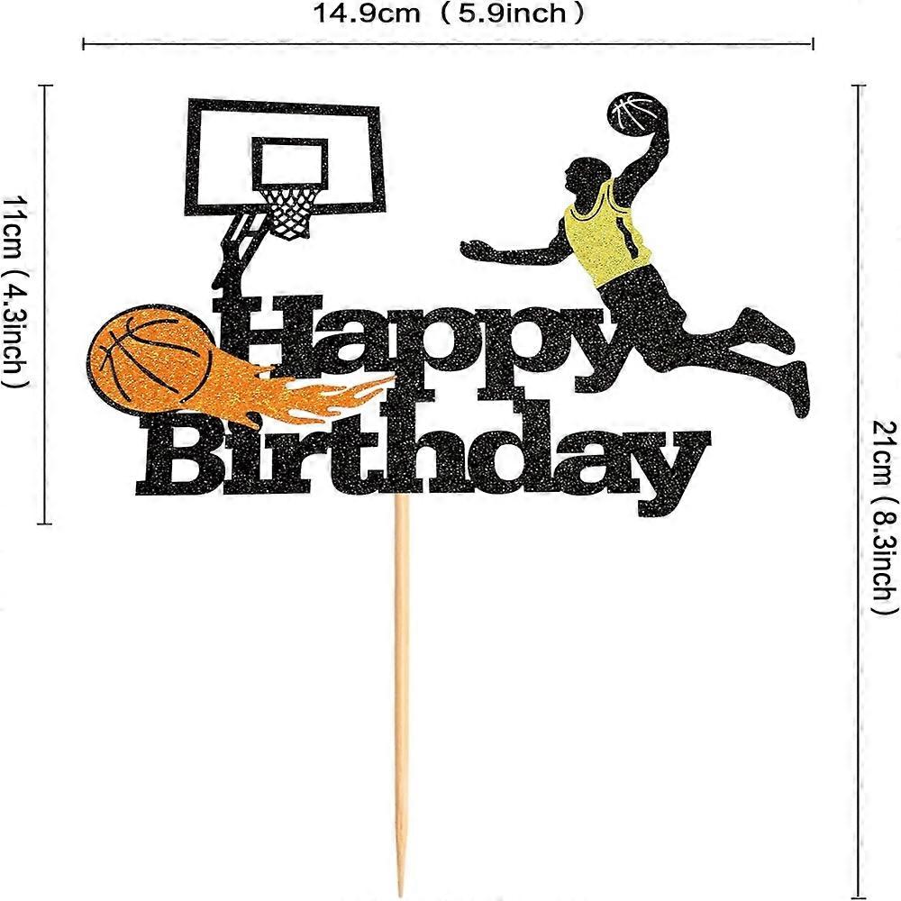 1 Piece Basketball Cake Topper Happy Birthday Sign Cake Topper ...