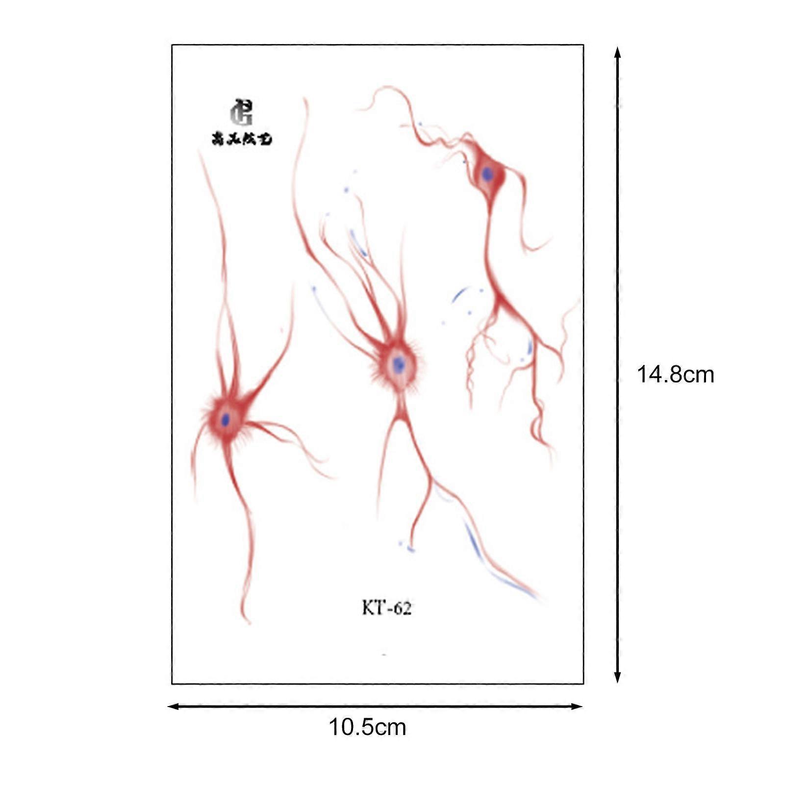 Halloween Temporary Tattoo Stickers Red Bloodshot Pattern Easy to Apply ...