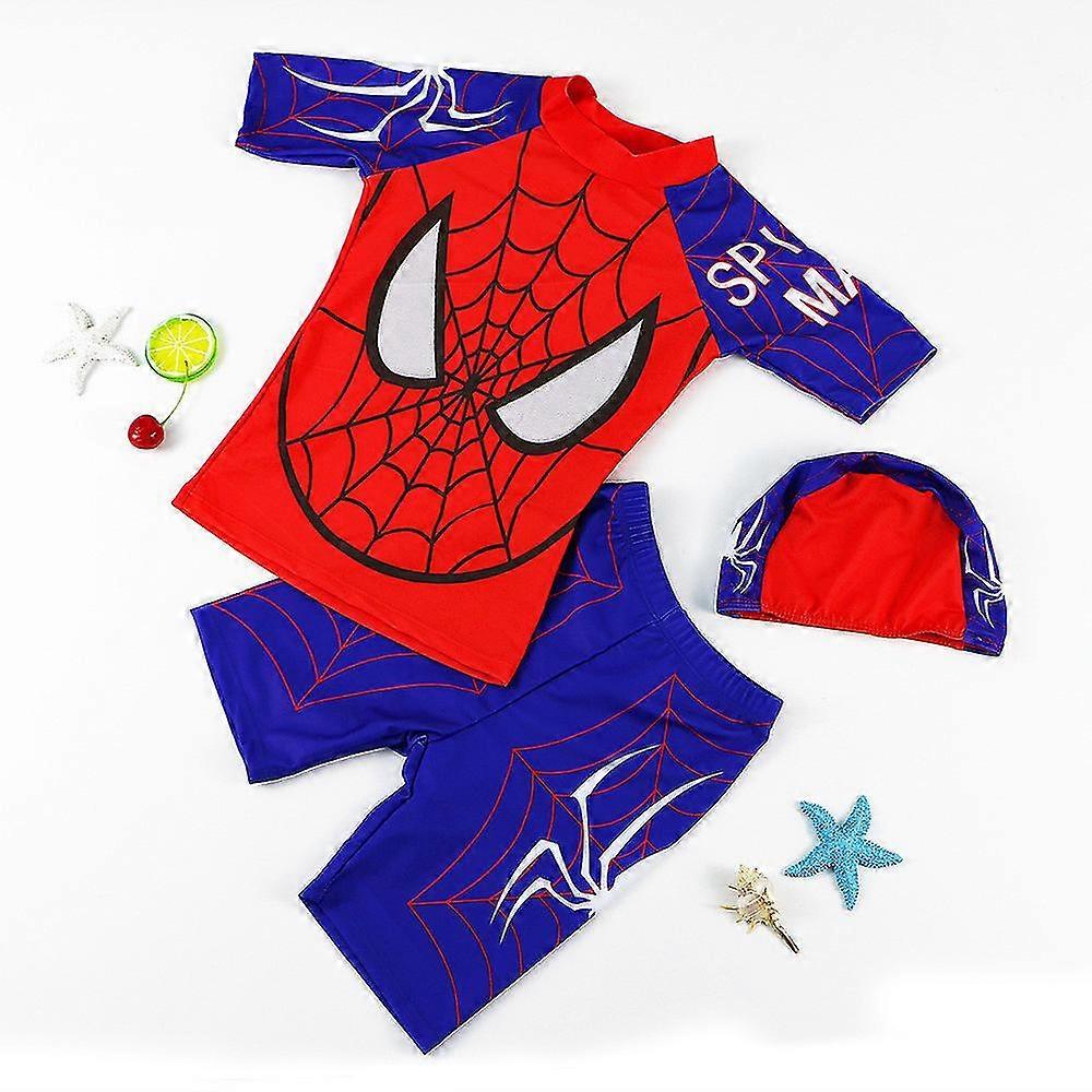 Marvel Spider-Man Barn Pojkar 3 Delad Baddräkt Badkläder Sommar Strand ...
